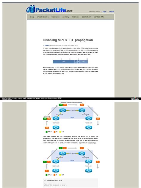 Disabling Mpls Ttl Propagation Pdf Multiprotocol Label Switching
