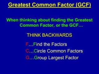 Greatest Common Factor Ppt Worksheets Library
