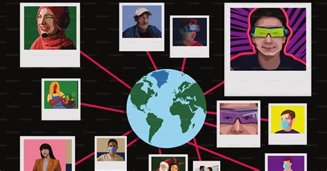 전 세계에 사는 사람들의 연결성에 대한 개념과 질문이 있는 삽화 벡터 Unsplash의 연결 이미지