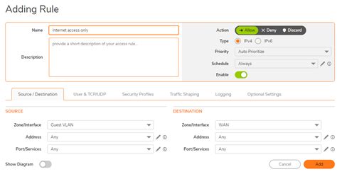 configure guest vlan in the tz firewall for guest users to access