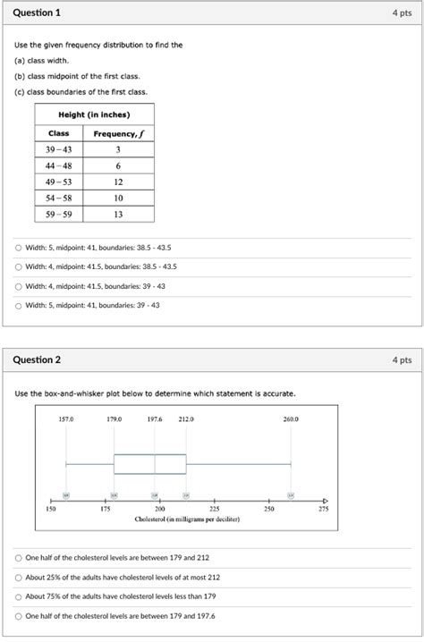 Solved Use The Given Frequency Distribution To Find The A