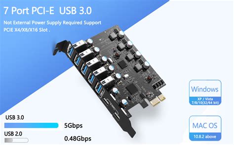 Yeeliya Pci E To Usb 3 0 7 Port 2x Usb C 5x Type A Expansion Card Pci Express Usb