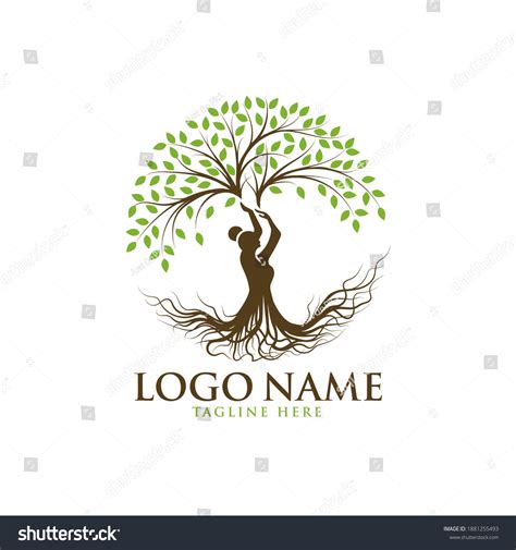Beautiful Lady Tree Logo Template Stock Vector Royalty Free 1881255493 Shutterstock