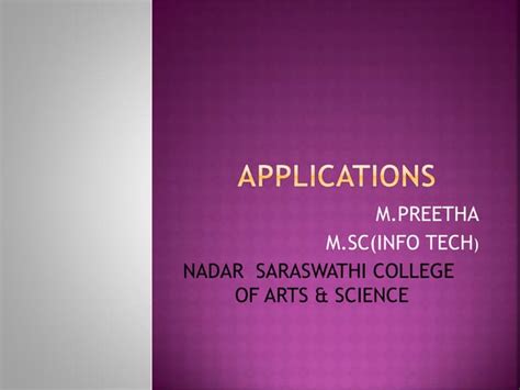 Applications Ppt