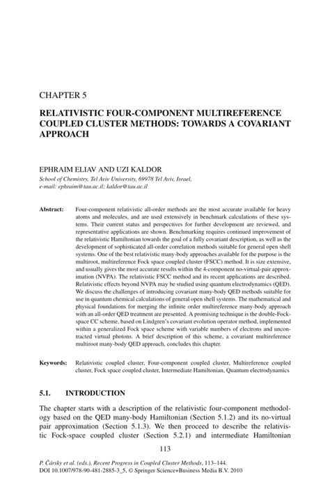 Pdf Relativistic Four Component Multireference Coupled Cluster Methods Towards A Covariant