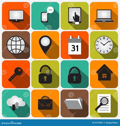 Vector Set Of Flat Square Buttons With Round Stock Vector Illustration Of Rounded Send 37278361