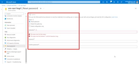Azure VM Password Reset Feature UW Milwaukee Cloud Computing