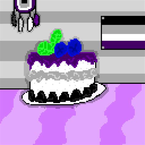 Asexual Cake Pixel Art Rasexuality