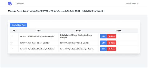 Laravel 9 Inertia Js Crud Com Jetstream E Tailwind Css