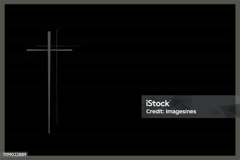 장례 애도 카드 하늘 십자가 검은 색 배경에 십자가가있는 빈 프레임입니다 고립 감사 감정 칭찬 카드 인사말 애도 프레임 디자인을 위한 템플릿 비탄에 대한 스톡 사진 및 기타