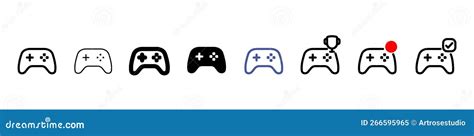 Set Of Console Gamepad Line Shapes Thin Line Design Stock Vector Illustration Of Line