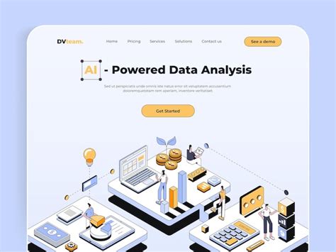 Premium Vector Landing Page Template Data Analysis