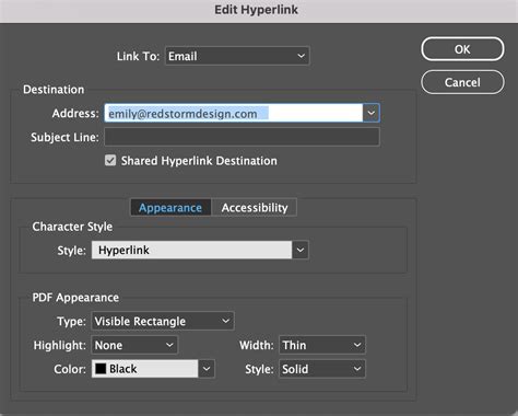 Re Email Hyperlink In Indesign Linking To A Diffe Adobe Community