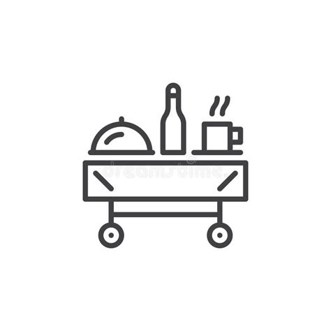 Breakfast Room Service Line Icon Outline Vector Sign Linear Pictogram