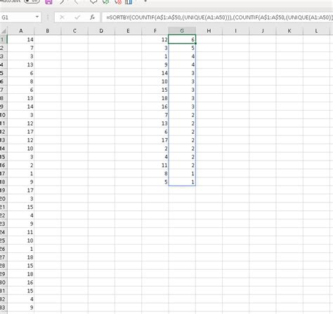 How Can I Make Excel Return The Most Frequently Occurring Value And Its Frequency From A Column