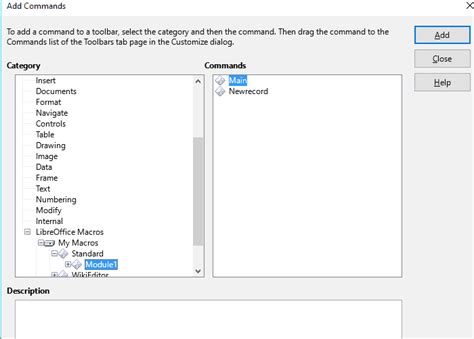advanced database assign attach a macro to a command button