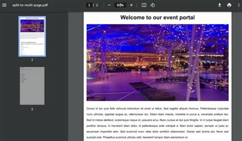 converting html into multi page pdf using javascript library phppot