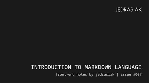Introduction To Markdown Language