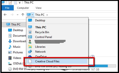 Windows 10 How To Remove Creative Cloud Files From File Explorer Address Bar Super User