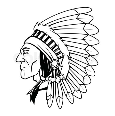 Apache Head Vector Illustration Stock Vector Colourbox