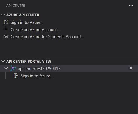 Api 센터 포털 보기 활성화 Azure Api 센터 Vs Code 확장 Azure Api Center Microsoft Learn