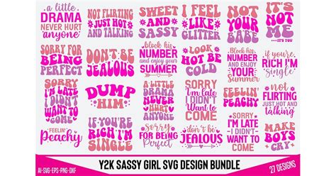 Y2k Sassy Girl Svg Design Bundle Bundle · Creative Fabrica