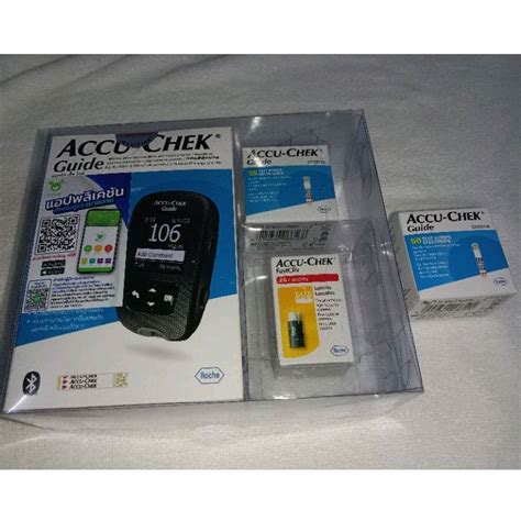เครื่องตรวจน้ำตาลในเลือดแบบไร้สาย Accu Chek Guide พร้อมใช้งาน Shopee Thailand