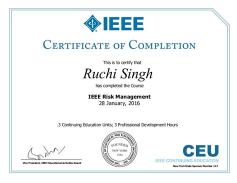 Certificate Ieee