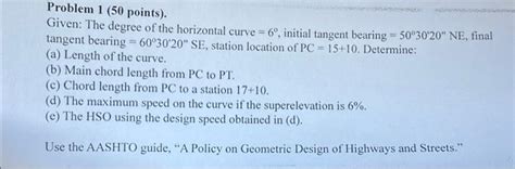 Solved Problem 1 50 Points Given The Degree Of The Chegg Com