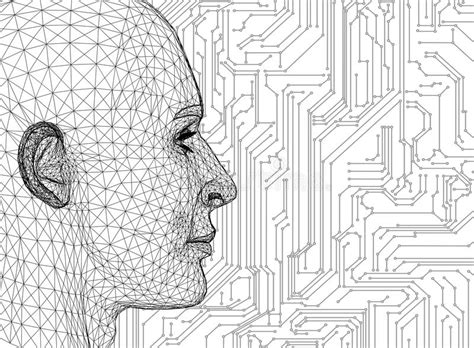 Abstract Human Head With Binary Code Stock Illustration Illustration
