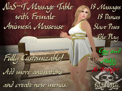 Second Life Marketplace Nas T Animesh Massage Table Masseuse With