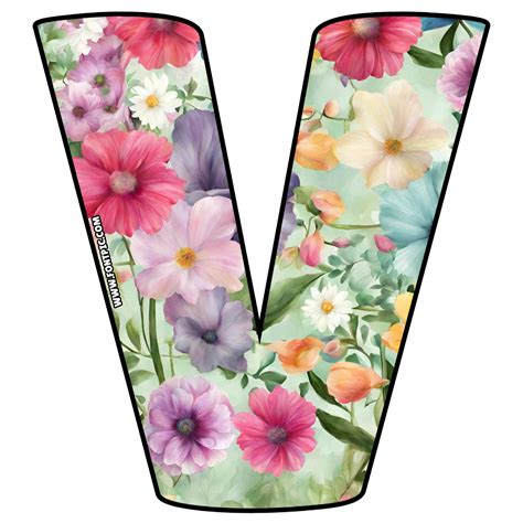 Spring Flowers Letter V