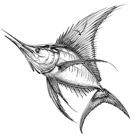Premium Vector Sailfishjumpingretrostylevectorillustration