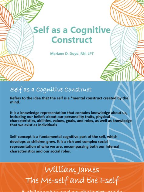 Self As A Cognitive Construct Pdf Id Self Concept