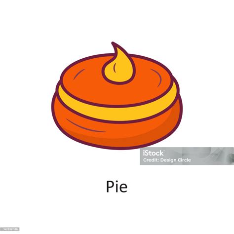 파이 벡터는 윤곽선 아이콘 디자인 일러스트레이션을 채웠습니다 흰색 배경 Eps 10 파일에 휴일 기호 3차원 형태에 대한 스톡 벡터 아트 및 기타 이미지 Istock