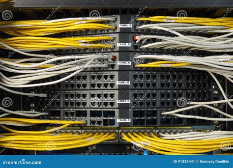 Network Switch And Ethernet Cables Stock Image Image Of Jack Industry