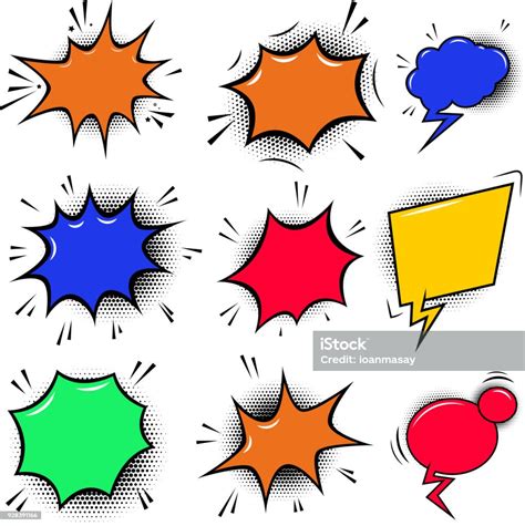 빈 화려한 만화 스타일 연설 거품의 집합입니다 포스터 전단지 카드 배너에 대 한 요소를 디자인 합니다 개념에 대한 스톡 벡터 아트 및 기타 이미지 Istock