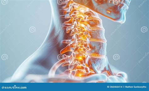 Human Cervical Spine Anatomy 3d Model Detailed View Of The Vertebrae And Neck Structure Royalty