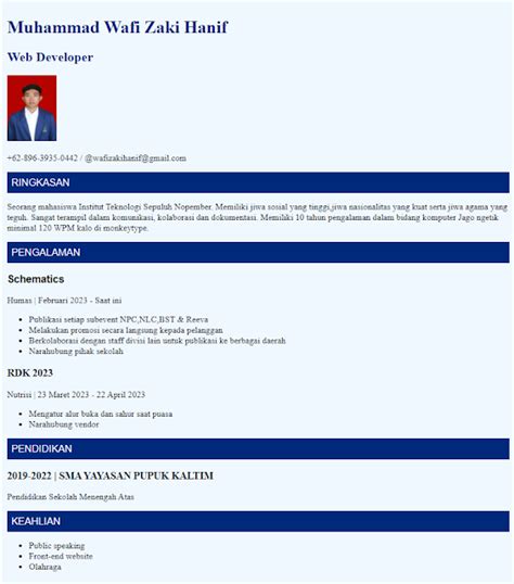 Latihan Membuat Cv Menggunakan Html