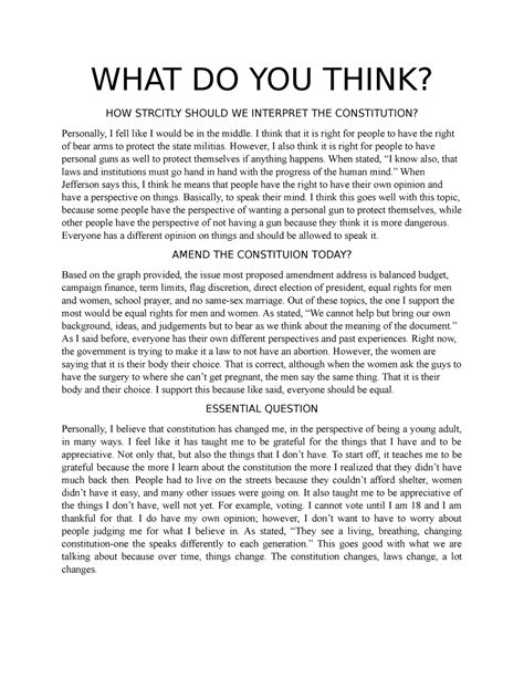 2 Apes And Essential Question Assignment Government What Do You Think How Strcitly Should