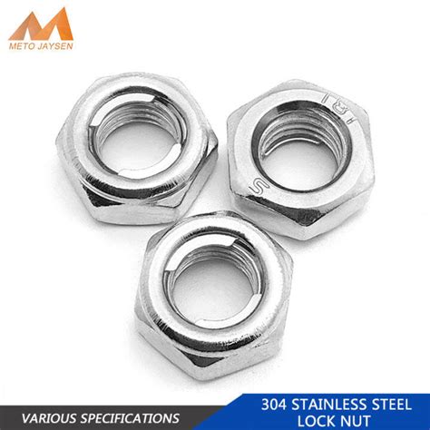 304 Stainless Steel Hex Lock Nut Self Locking Locknut Hexagon Head