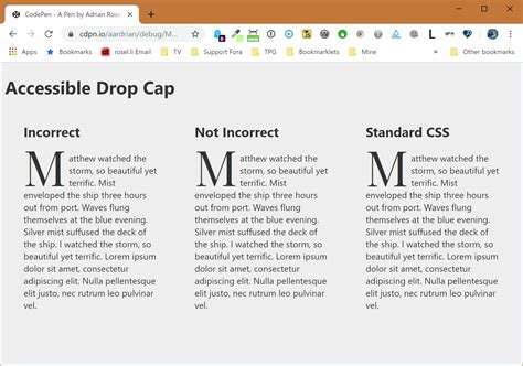 Accessible Drop Caps — Adrian Roselli