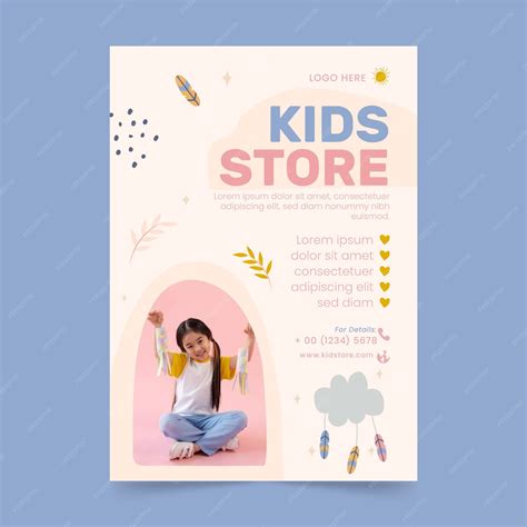 평면 디자인 아이 스토어 포스터 템플릿 무료 벡터