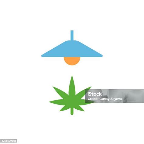 마리화나 전구 아이콘 Ui 및 Ux 웹 사이트 또는 모바일 응용 프로그램에 대한 허브 약물 아이콘의 간단한 색상 벡터 요소 0