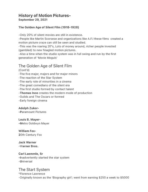 History Of Motion Pictures 1006 History Of Motion Pictures
