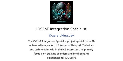 Ios Iot Integration Specialist Gpts Features And Functions Examples And Prompts Gpt Store