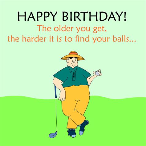 Old Cool Golfer Happy Birthday Card Boomf