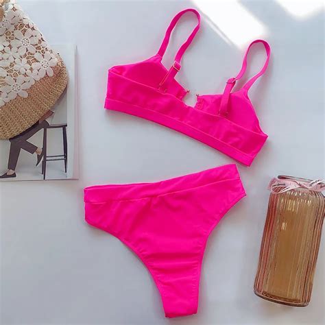 Ingaga High Waist Bikini Push Up Swimsuits Leopard Womens Swimwear