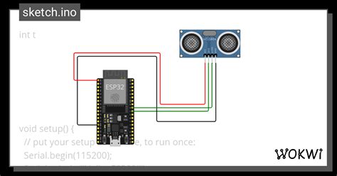 Ultrasonic Sensor Using Esp32 Wokwi Esp32 Stm32 Arduino Simulator