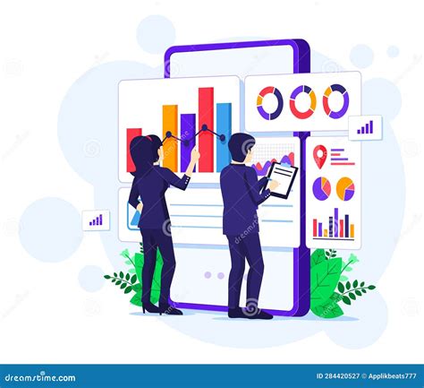 Data Analysis Concept People Work In Front Of A Big Mobile Phone Auditing Financial